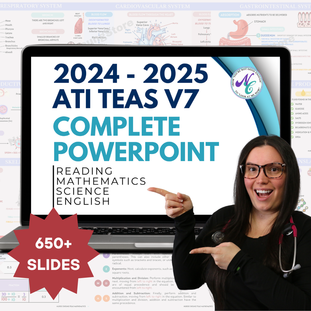 ATI TEAS V7 Comprehensive PowerPoint by NurseCheung | 650+ Slides | DI