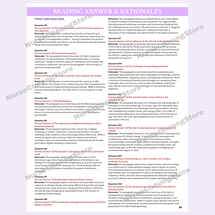 650 + ATI TEAS V7 NurseCheung Reading Practice Questions (DIGITAL DOWN