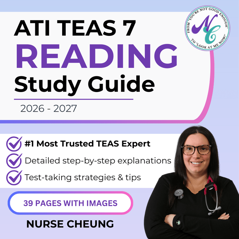 ATI TEAS 7 Reading Study Guide by NurseCheung - In-depth Review with 4